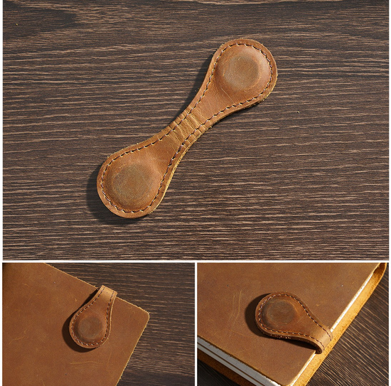 Handmade Leather Double Magnetic Bookmark – LEATHERETRO