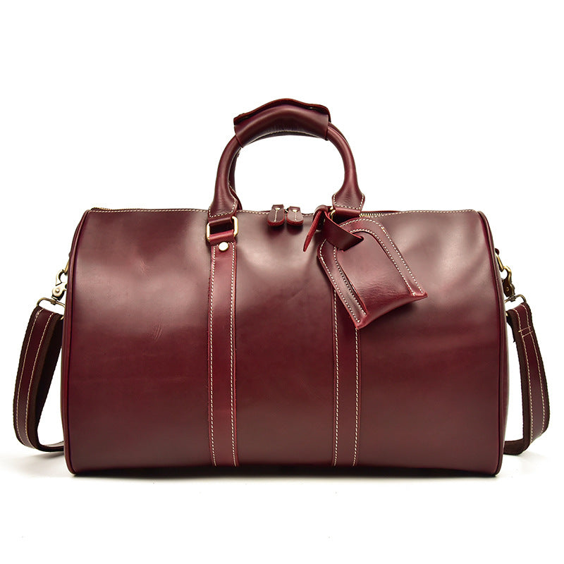 Wine Red Shoulder Leather Traveling Bag 9397 – LEATHERETRO